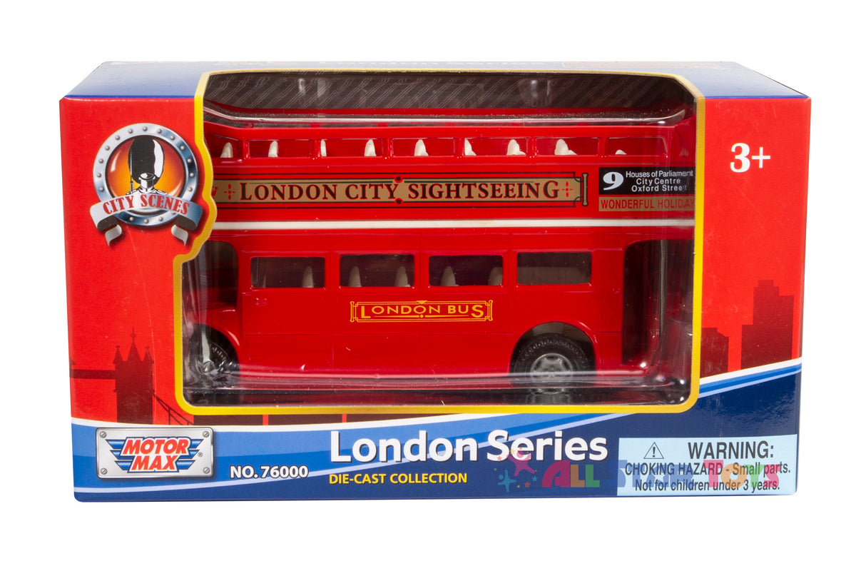 London Routemaster Double Decker Bus Open Top Red, Tour Bus, 5 inch Di ...