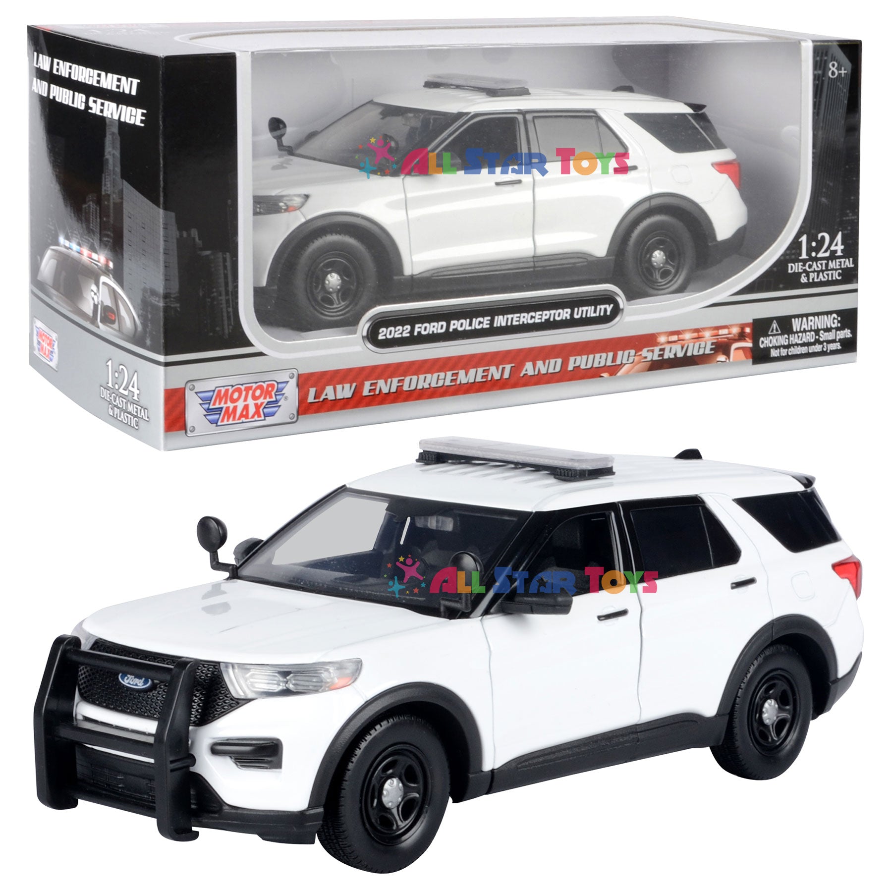 2022 Ford Explorer Police Interceptor Utility Unmarked White with Ligh ...